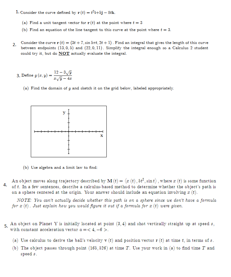 Solved 1. Consider the curve defined by r(t)=t2i+5j−8tk. (a) | Chegg.com