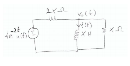 Solved A 4e-2tu(t) voltage source is applied to the circuit | Chegg.com
