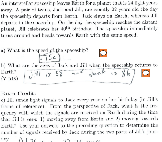 Solved An interstellar spaceship leaves Earth for a planet | Chegg.com