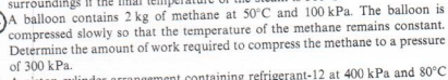 Solved surroundings A balloon contains 2 kg of methane at | Chegg.com