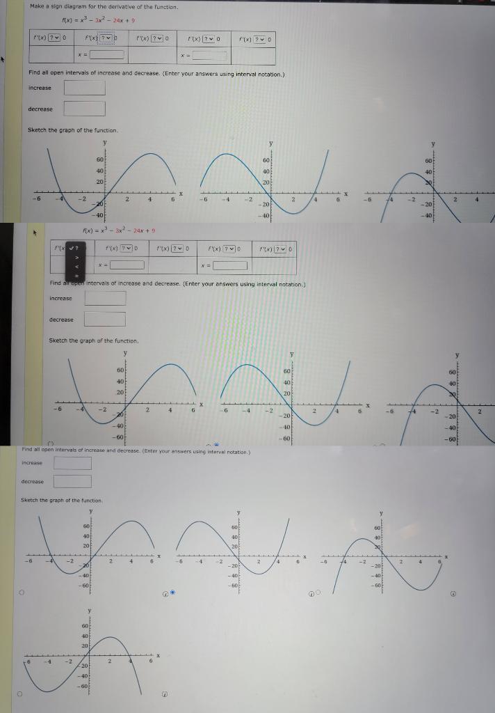 Solved Make a sign diagram for the derivative of the | Chegg.com