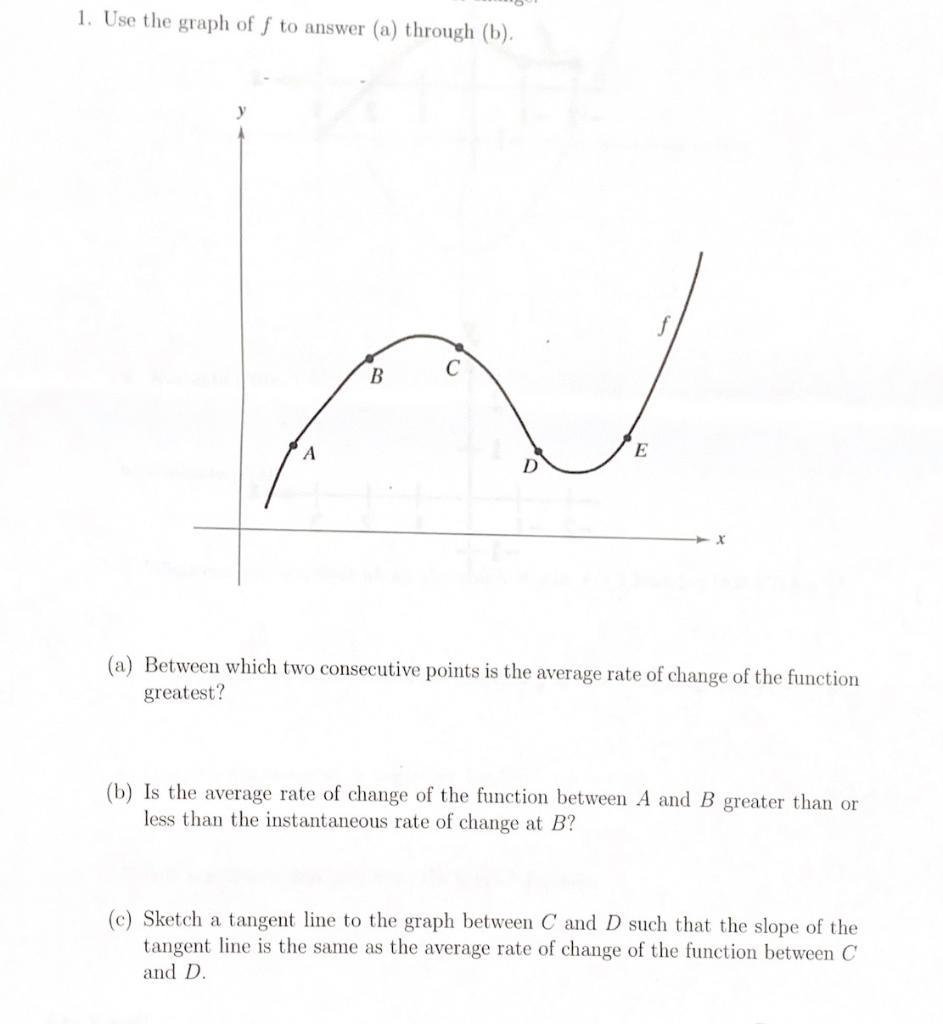 Solved 1. Use the graph off to answer (a) through (b). B A E | Chegg.com