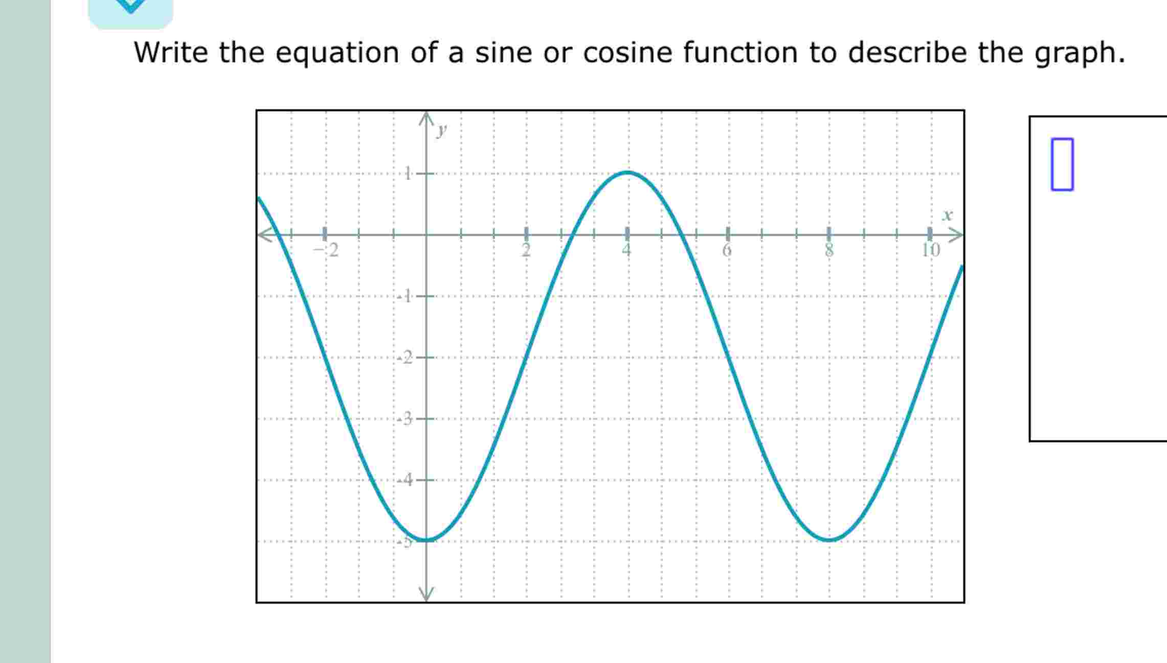 Solved Write the equation of a sine or cosine function to | Chegg.com