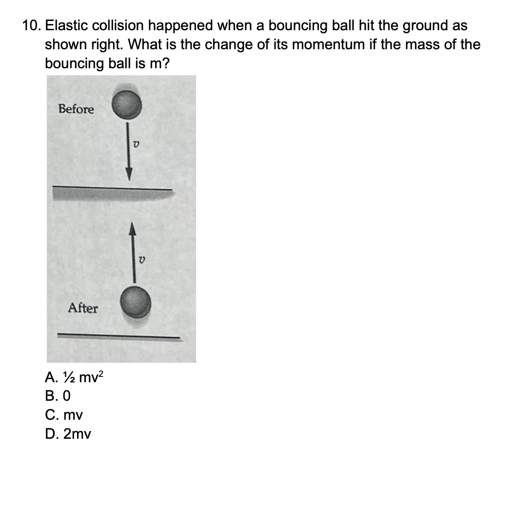 Solved Elastic collision happened when a bouncing ball hit | Chegg.com