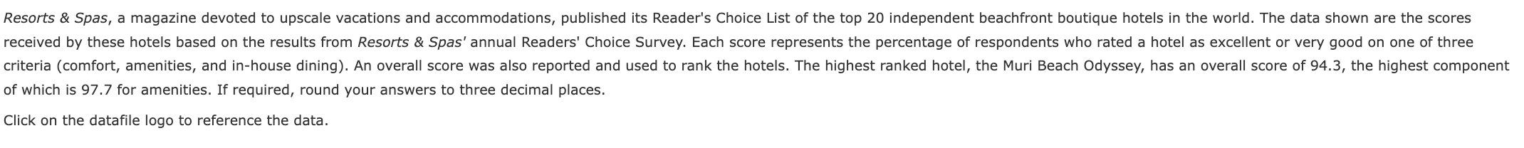 Solved of which is 97.7 for amenities. If required, round | Chegg.com