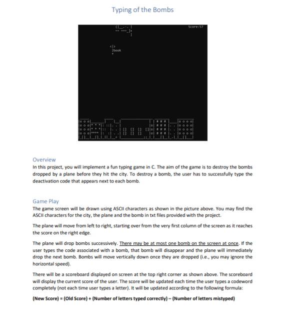 Solved Typing of the Bombs Score:57 book Go ooool Ooool | Chegg.com