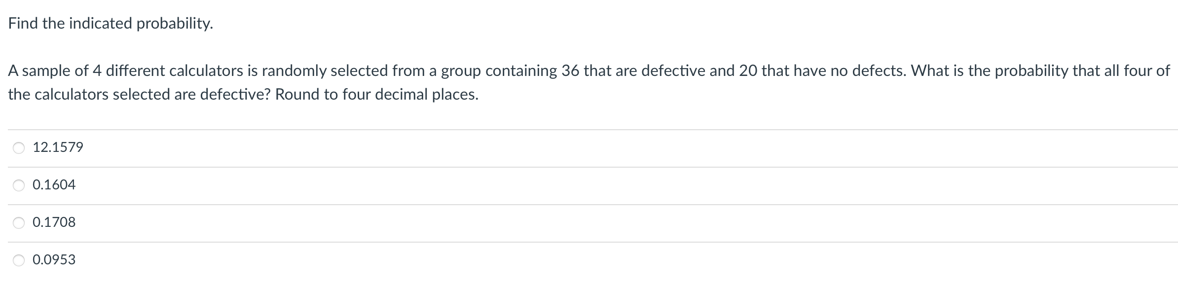 Solved A sample of 4 different calculators is randomly | Chegg.com