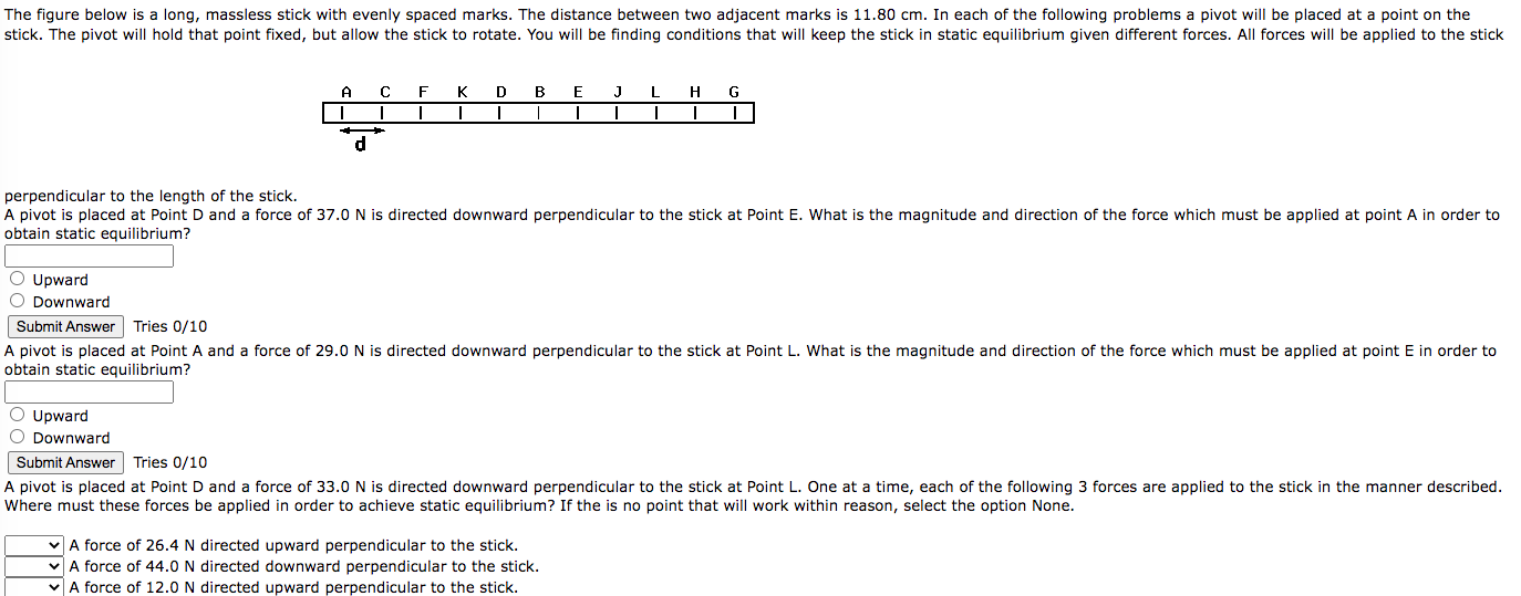 Solved perpendicular to the length of the stick. obtain | Chegg.com