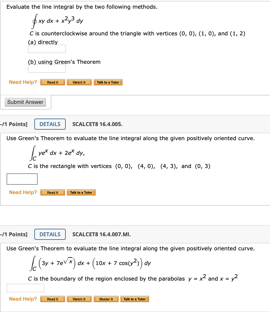 Solved Evaluate the line integral by the two following | Chegg.com