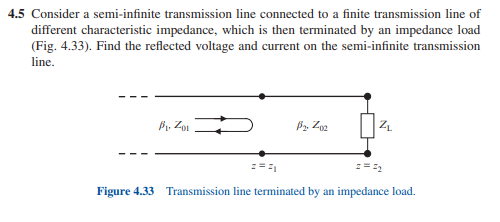 Solved 4.5 Consider a semi-infinite transmission line | Chegg.com