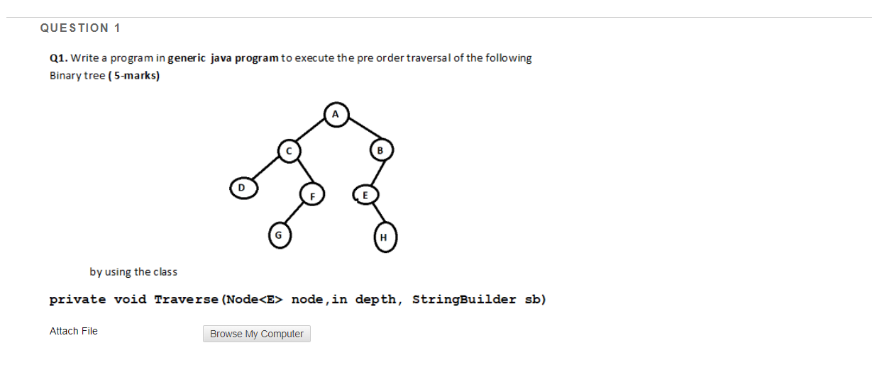 Solved QUESTION 1 Q1. Write a program in generic java | Chegg.com