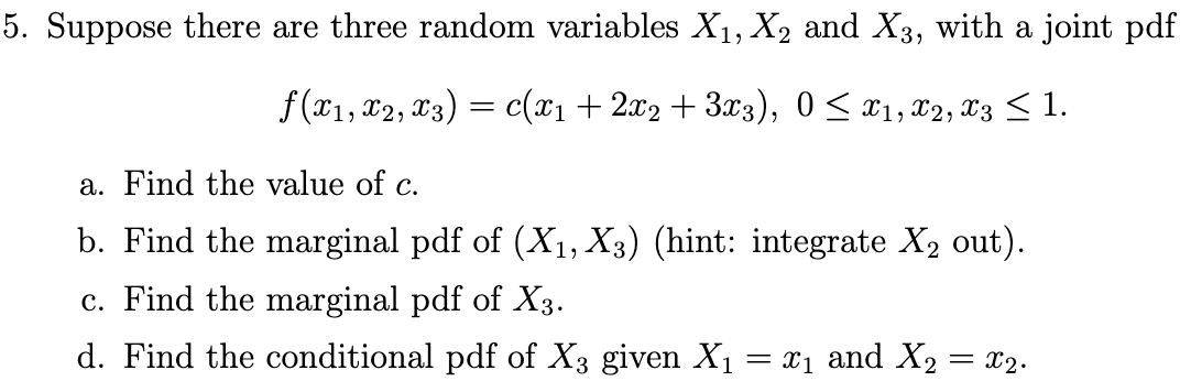 Solved Suppose there are three random variables X1,X2 and | Chegg.com