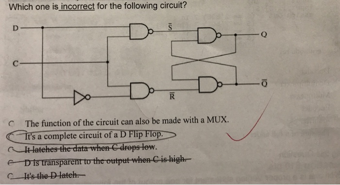 Solved Which one is incorrect for the following circuit? C | Chegg.com