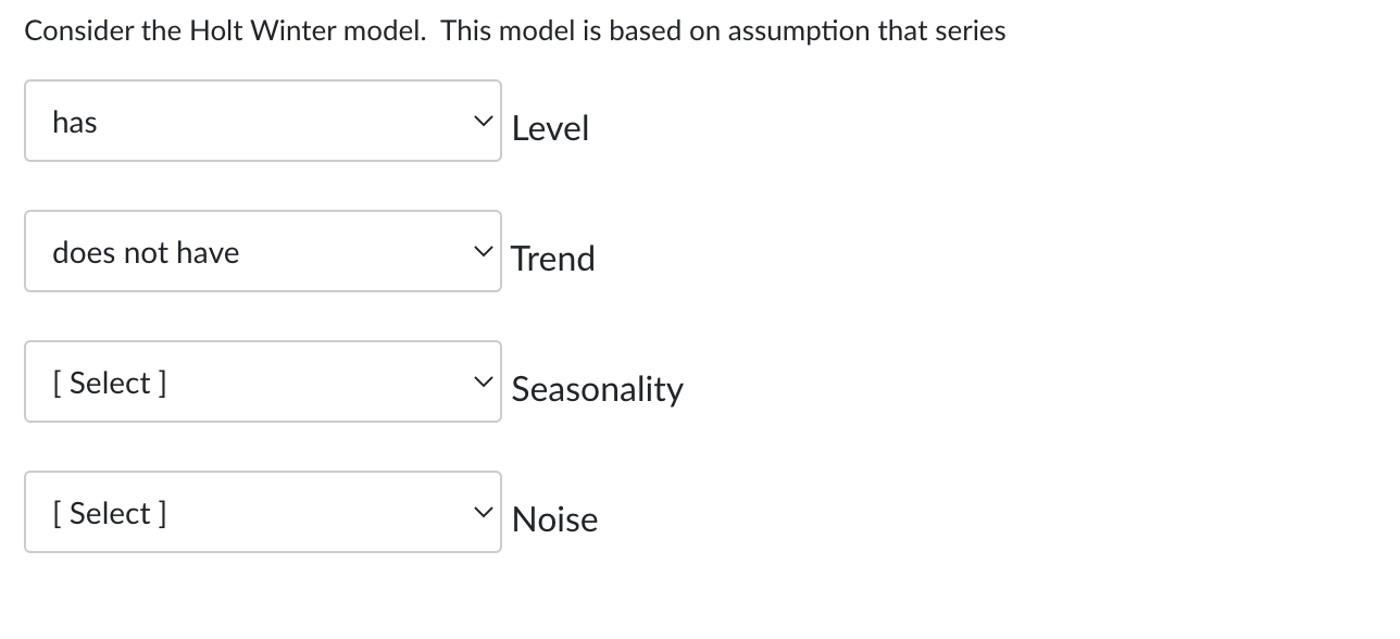 Solved Consider the Holt Winter model. This model is based | Chegg.com