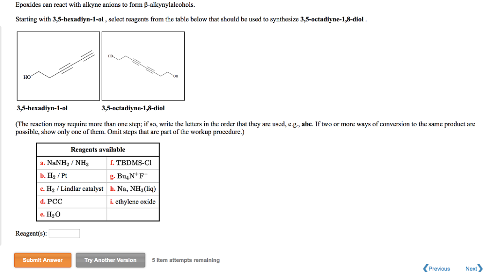Solved Epoxides can react with alkyne anions to form | Chegg.com