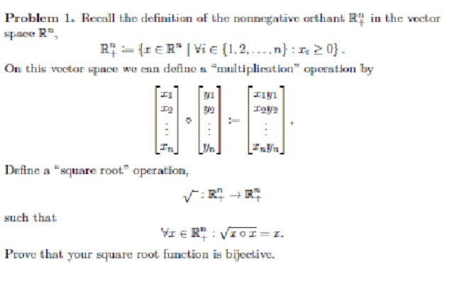 Solved Problem 1. Recall the definition of the nonnegative | Chegg.com