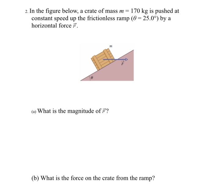 Solved 170 kg is pushed at 25.0) by a 2. In the figure | Chegg.com