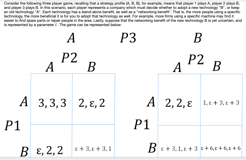 Consider the following three player game, recalling | Chegg.com