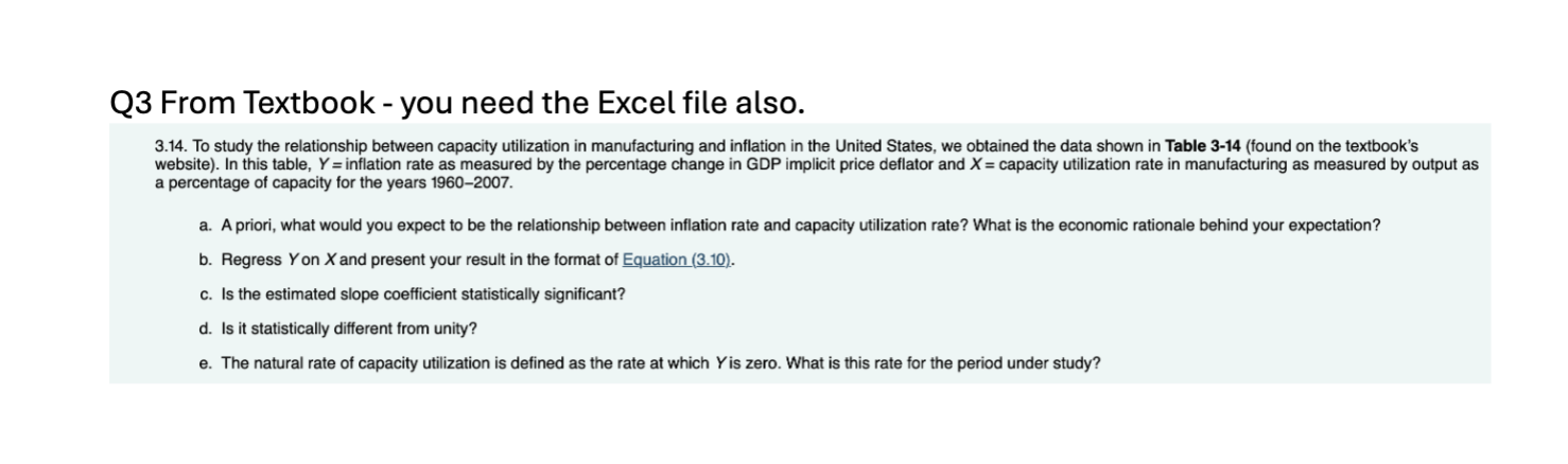 Solved Q3 ﻿From Textbook - ﻿you need the Excel file | Chegg.com