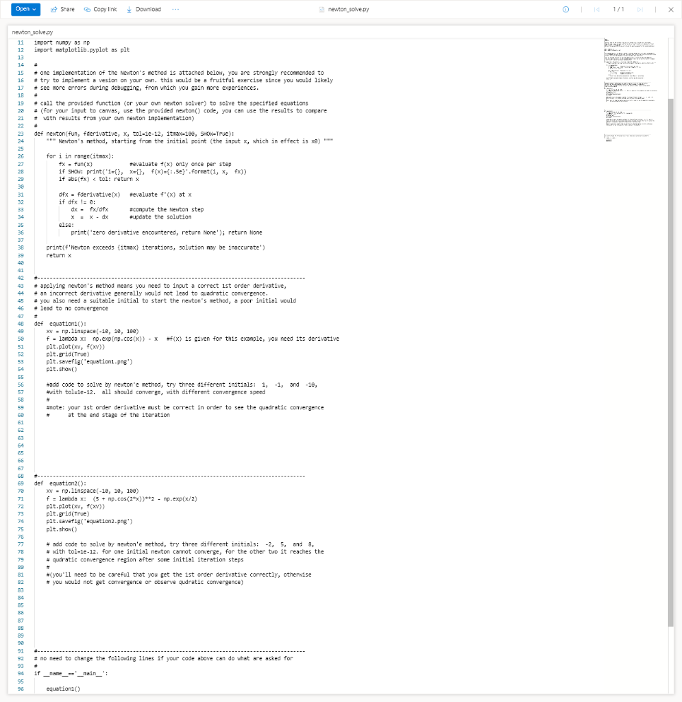 Solved Download and complete this file: newton solve.py. The | Chegg.com