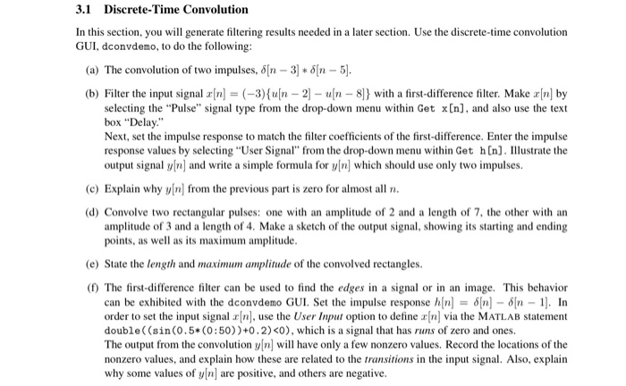 Solved 3.1 Discrete-Time Convolution In this section, you | Chegg.com