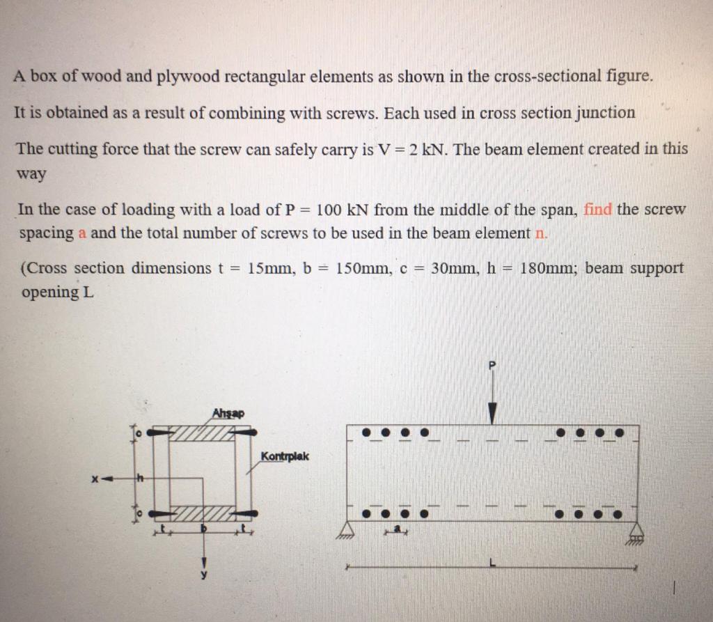 Solved A box of wood and plywood rectangular elements as | Chegg.com