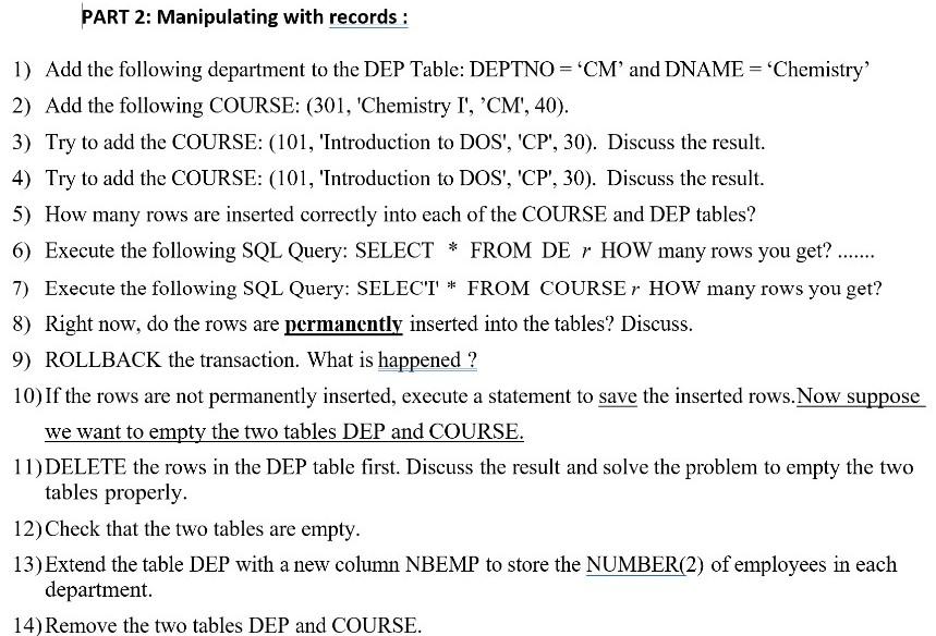 Solved Exercise Consider The Following Relational Database 9014