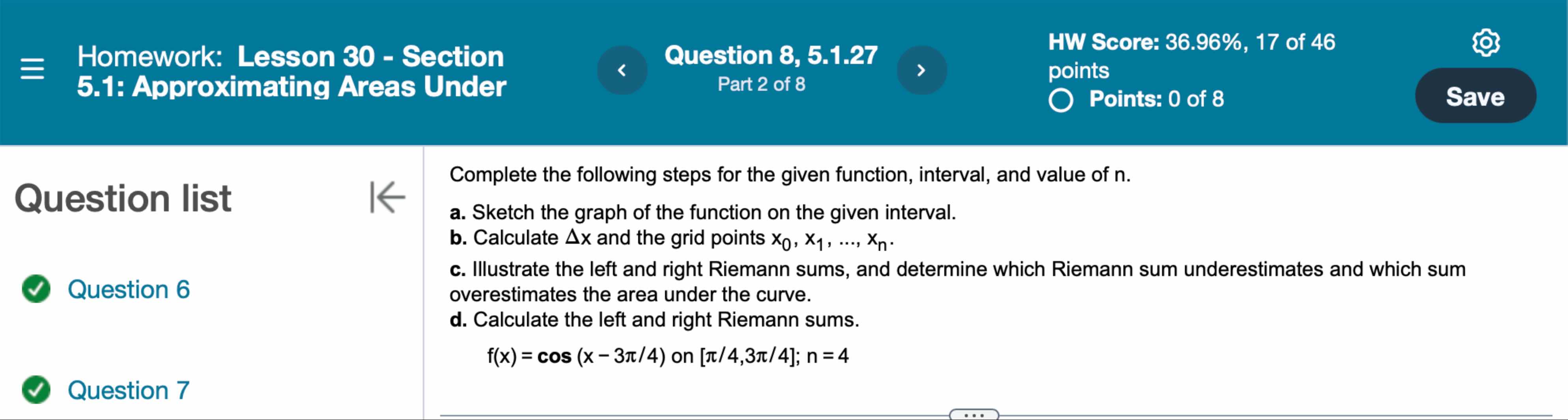 Solved Complete the following steps for the given function, | Chegg.com