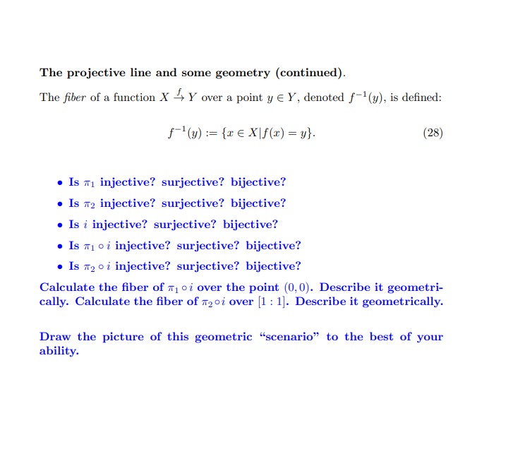 The projective line and some geometry (continued). | Chegg.com