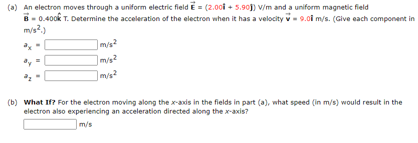 Solved (a) An electron moves through a uniform electric | Chegg.com