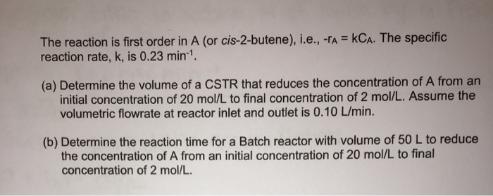 Solved 14 Consider The Liquid Phase Cis Trans Isomerization
