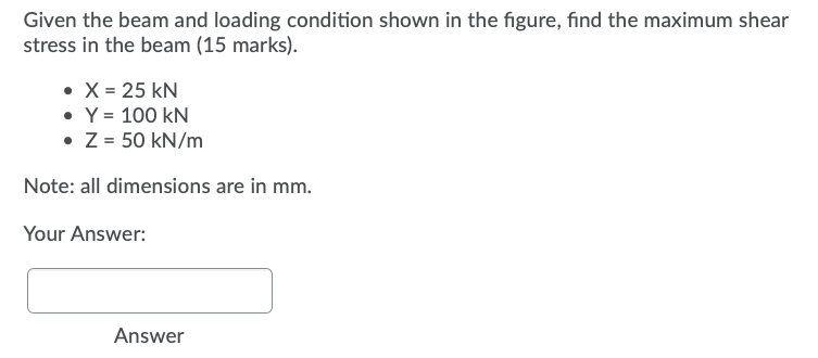 Solved Given the beam and loading condition shown in the | Chegg.com