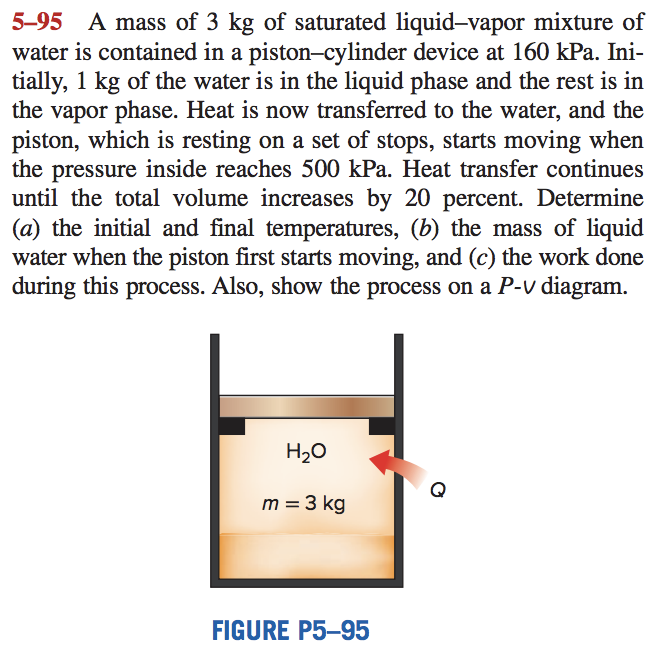 Solved 5–95 A mass of 3 kg of saturated liquid-vapor mixture | Chegg.com