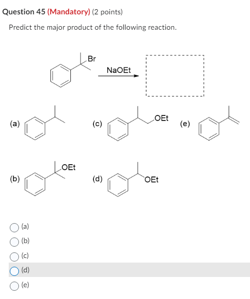 Solved Predict the major product of the following reaction. | Chegg.com