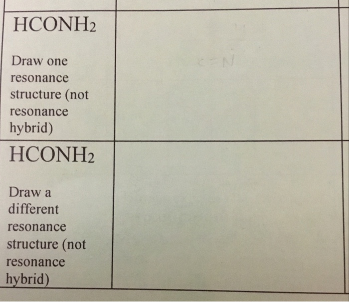 Solved HCONH2 Draw one resonance structure (not resonance | Chegg.com