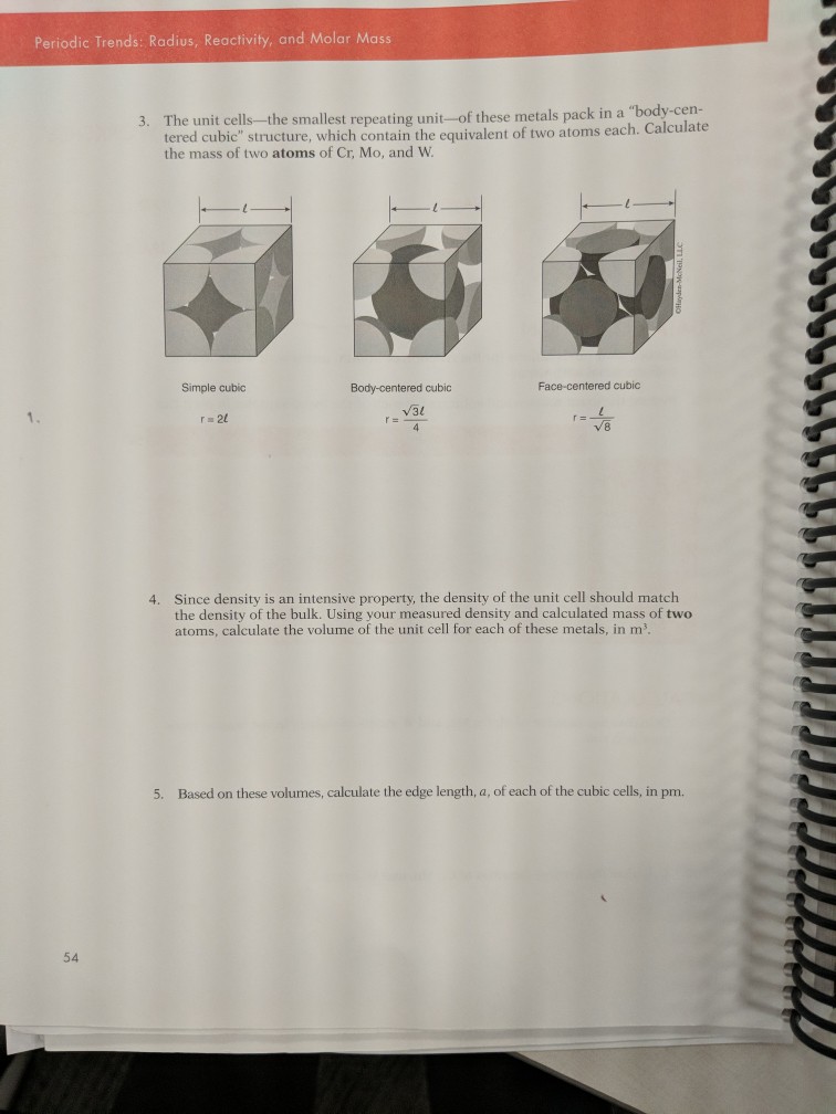 Solved Periodic Trends: Radius, Reactivity, and Molar Mass | Chegg.com