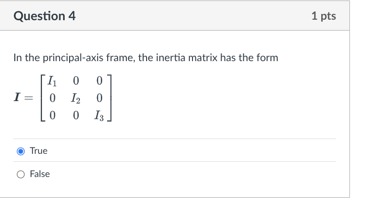 Solved Question 4In ﻿the principal-axis frame, the inertia | Chegg.com