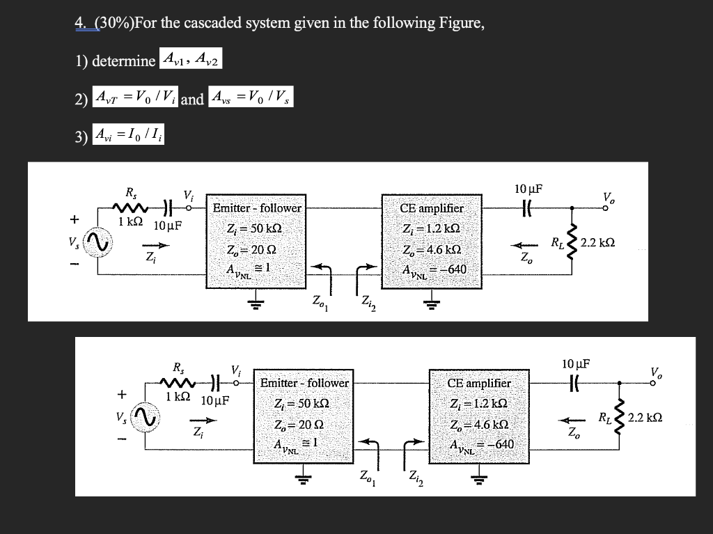Solved 4. (30%) For the cascaded system given in the | Chegg.com