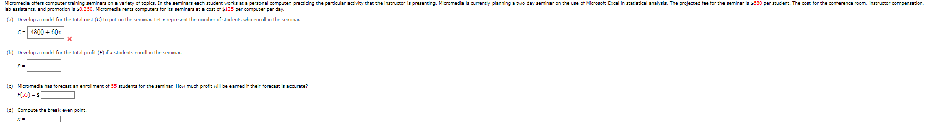 Solved (a) ﻿Develop a model for the total cost (C) ﻿to put | Chegg.com