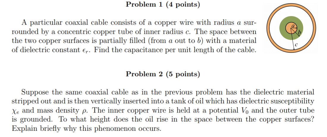 Solved Problem 1 (4 points) A particular coaxial cable | Chegg.com