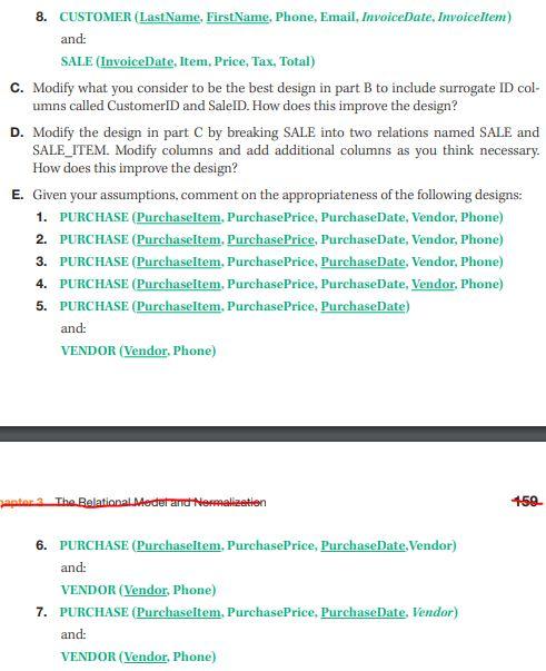 Solved (10 pts) Please read the DB scenario, use the | Chegg.com