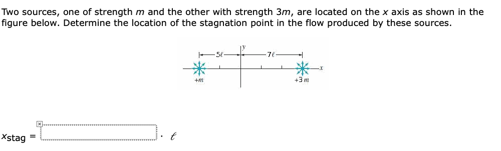 Solved Two sources, one of strength m and the other with | Chegg.com
