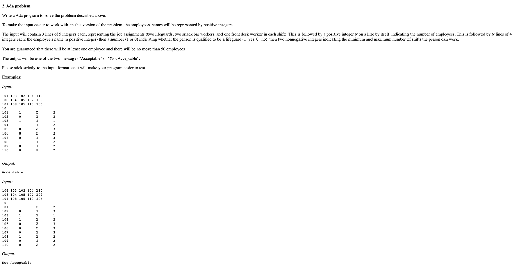 2. Ada problems Write a Adz program to solve the | Chegg.com