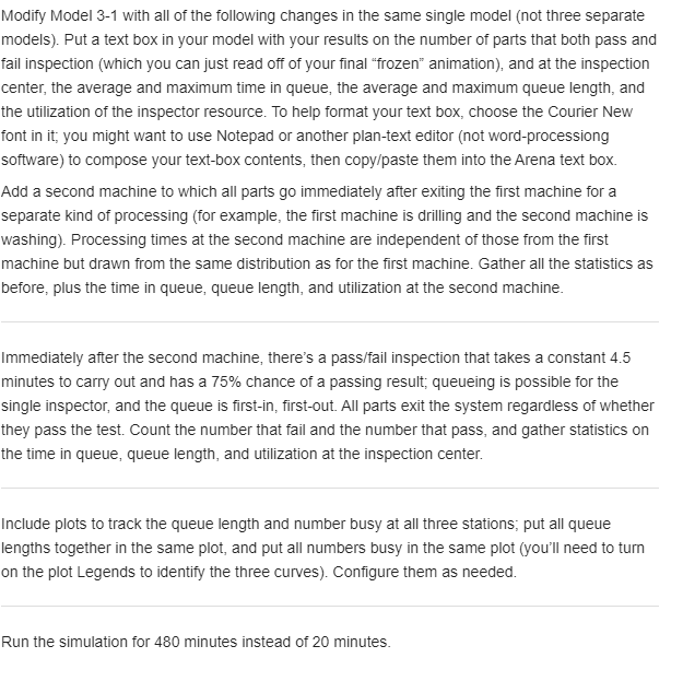 Modify Model 3-1 with all of the following changes in | Chegg.com