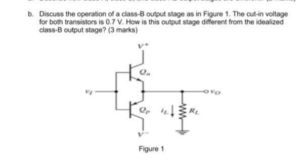 Solved b. Discuss the operation of a class-B output stage as | Chegg.com