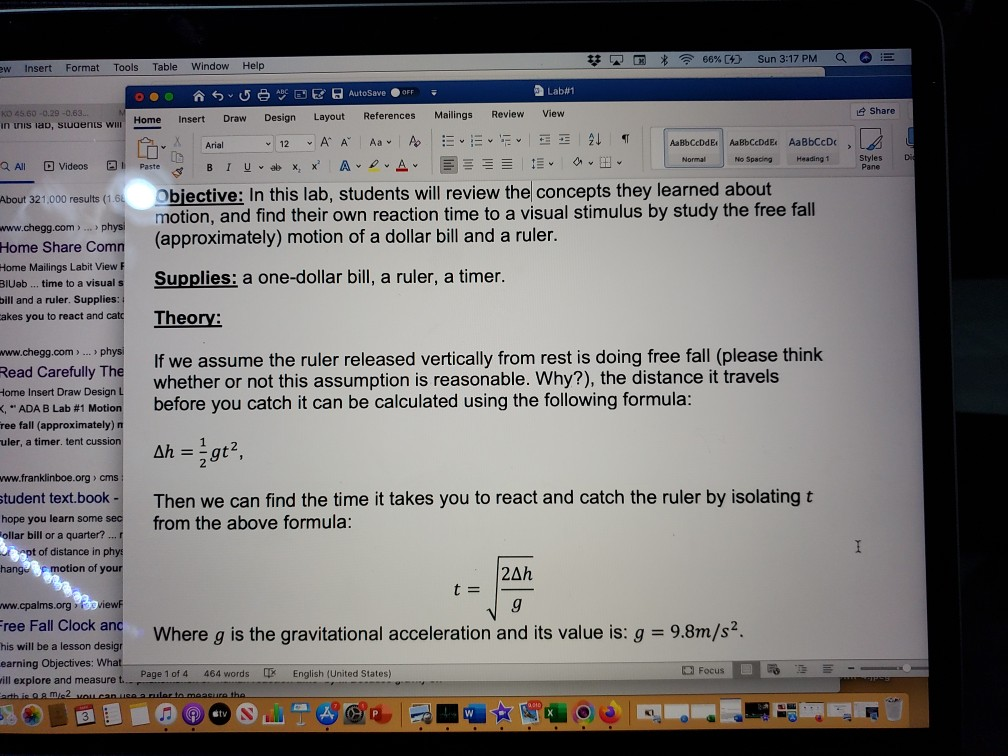 Solved W Insert Format Tools Table Window Help * E % 66%) | Chegg.com