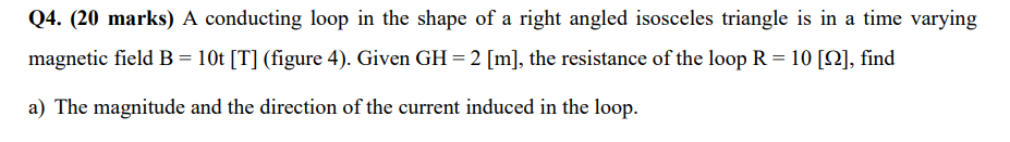 Solved Q4. (20 marks) A conducting loop in the shape of a | Chegg.com