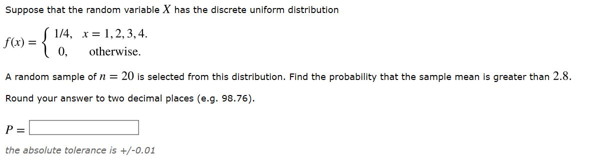 Solved Suppose that the random variable X has the discrete | Chegg.com