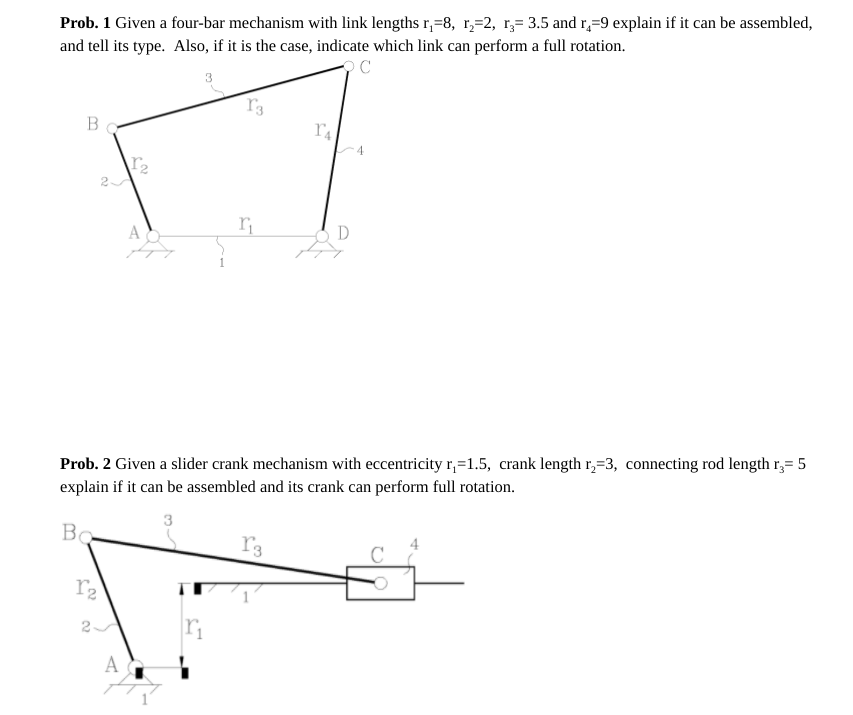 Solved Prob. 3 Draw (at scale) the mechanisms in problems 4 | Chegg.com