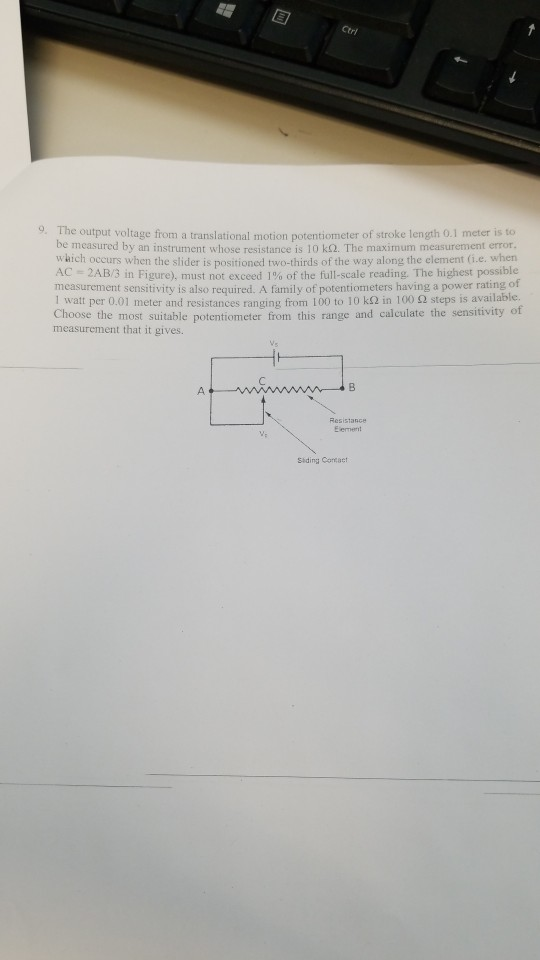 9. The output voltage from a translational motion | Chegg.com